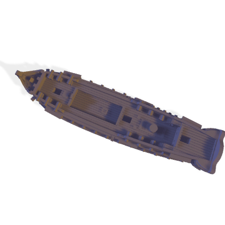 3D Printable HMS Indefatigable Razee frigate (Ardent class conversion ...