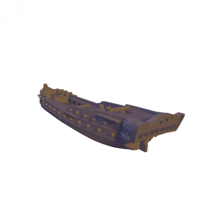 3D Printable HMS Indefatigable Razee frigate (Ardent class conversion ...