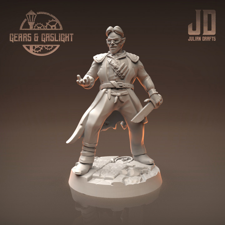 3D Printable Steampunk Brigand - Gaslight Gang by Julian Drafts