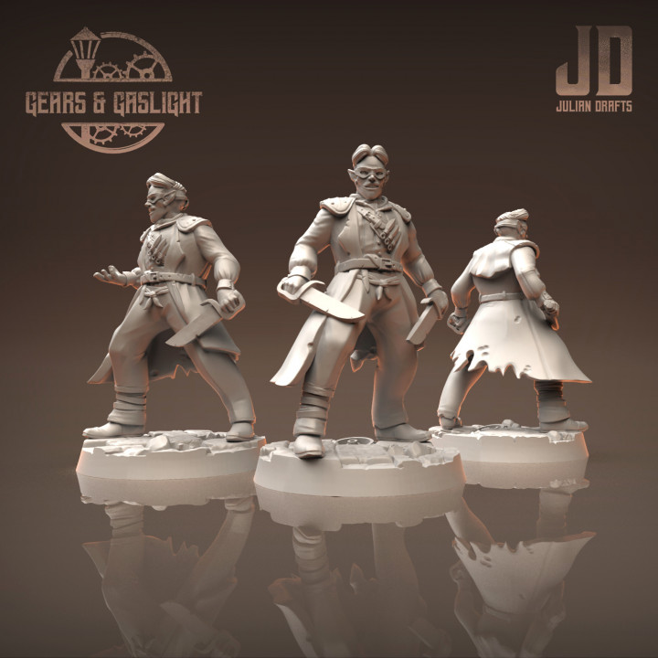 3D Printable Steampunk Brigand - Gaslight Gang by Julian Drafts