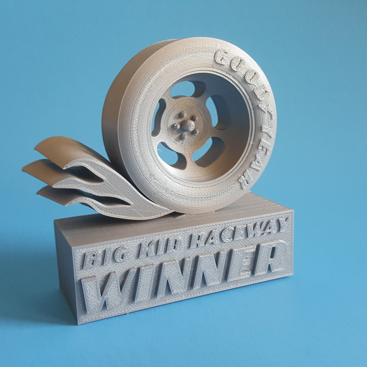 3D Printable Car Racing Trophy by Patrick Powell