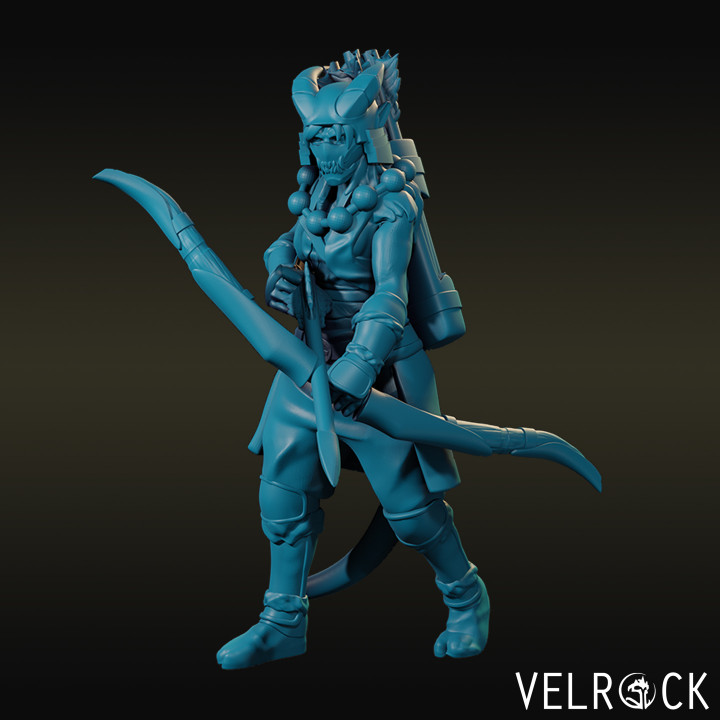 3D Printable Tiefling Samurai Bundle (Female) by Velrock Art Miniatures