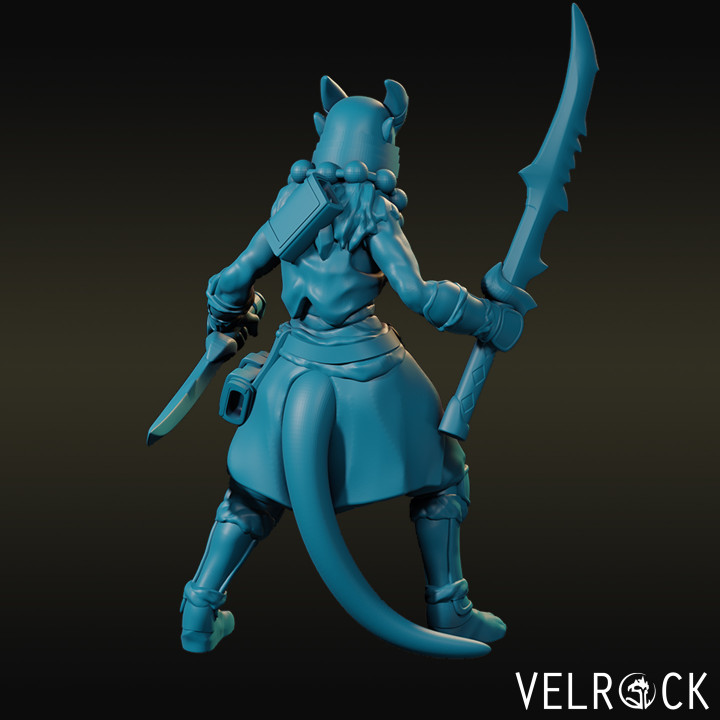 3D Printable Tiefling Samurai Bundle (Female) by Velrock Art Miniatures