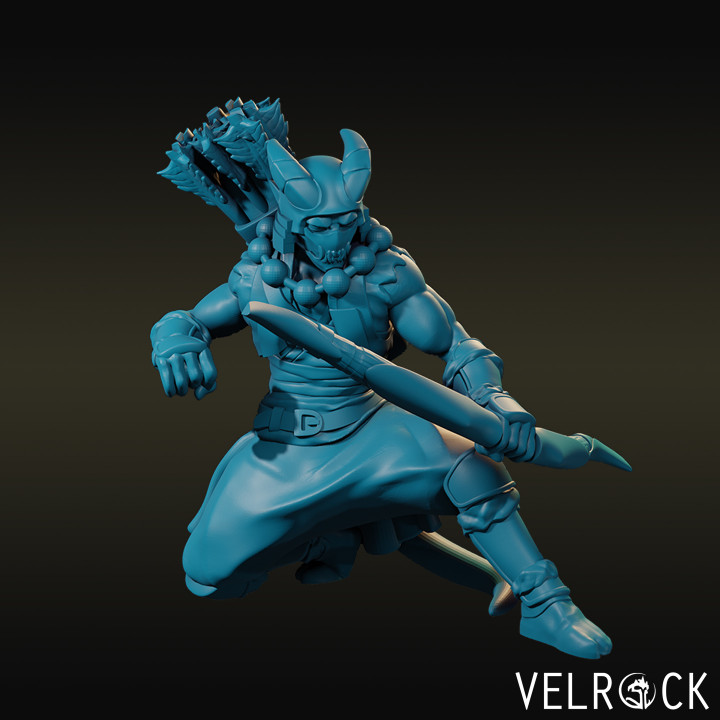 3D Printable Tiefling Samurai Bundle (Male) by Velrock Art Miniatures