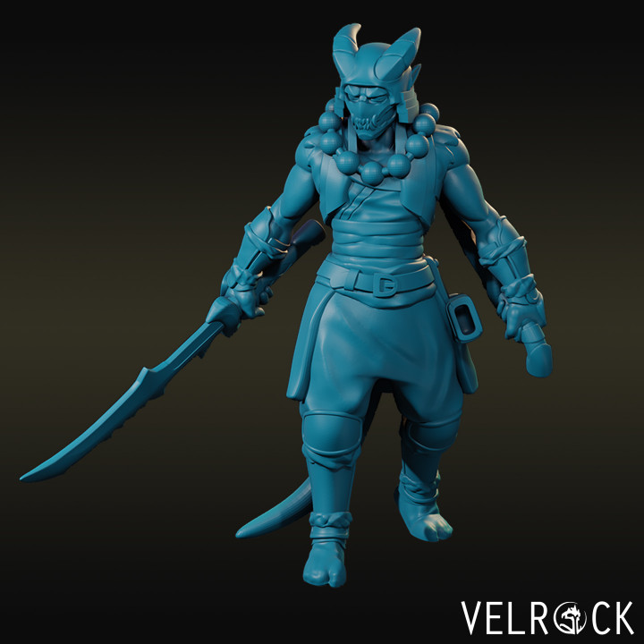 3D Printable Tiefling Samurai Bundle (Male) by Velrock Art Miniatures