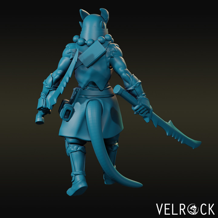 3D Printable Tiefling Samurai Bundle (Male) by Velrock Art Miniatures