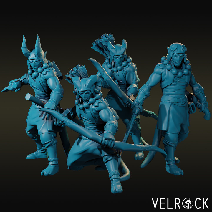 3D Printable Tiefling Samurai Bundle (Male) by Velrock Art Miniatures