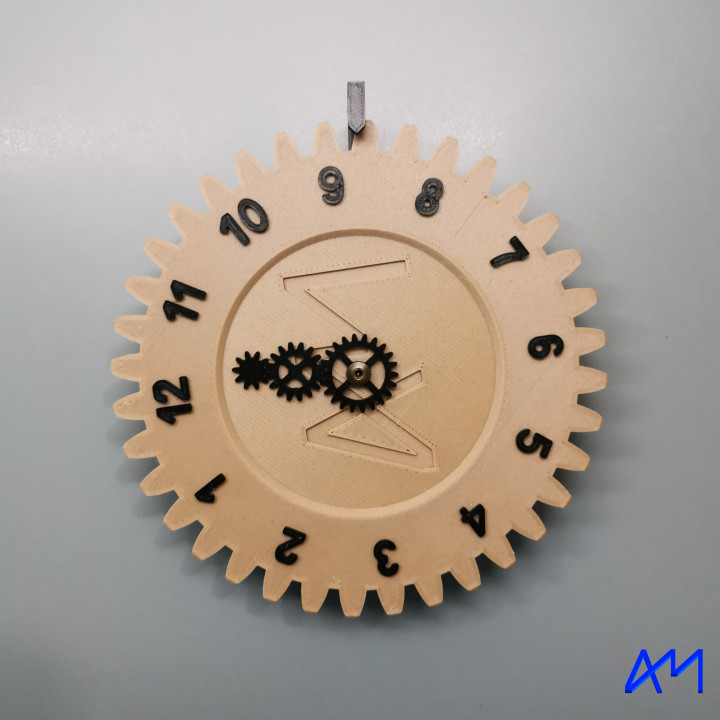 3D Printable Gear clock by Andrea Montalti