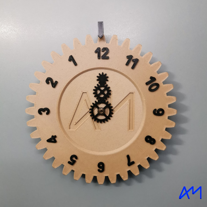 3D Printable Gear clock by Andrea Montalti