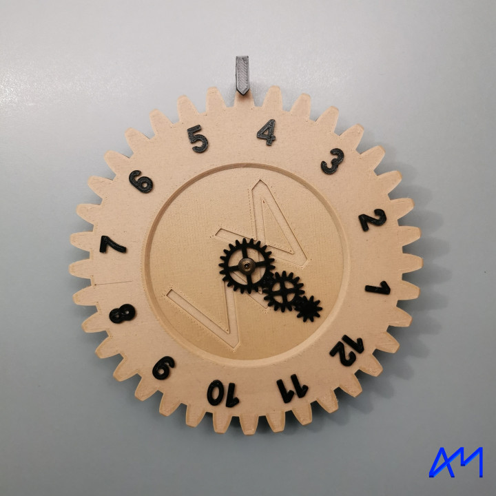 3D Printable Gear clock by Andrea Montalti