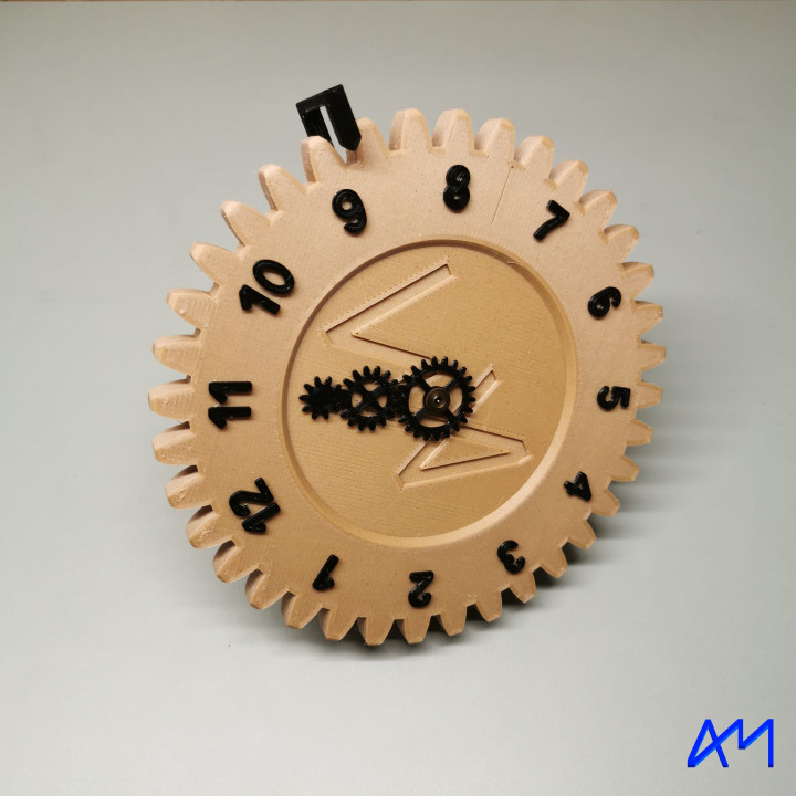 3D Printable Gear clock by Andrea Montalti
