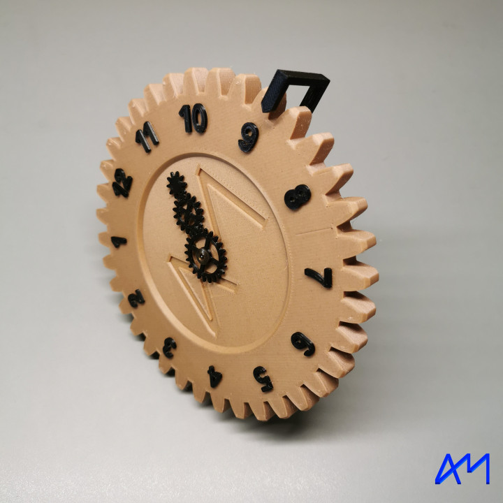 3D Printable Gear clock by Andrea Montalti