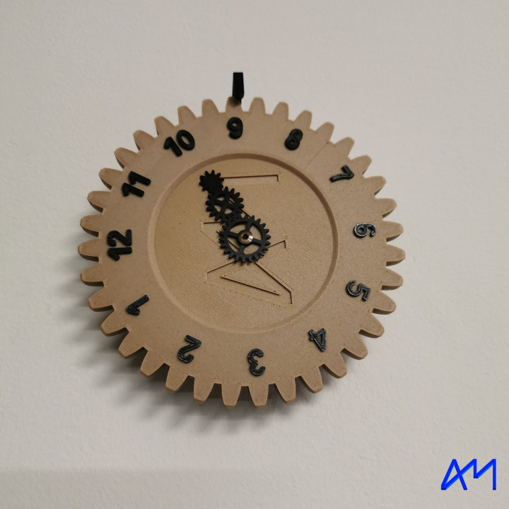 3D Printable Gear clock by Andrea Montalti