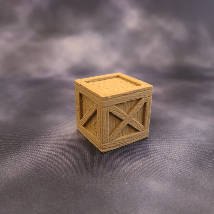 3D Printable Wooden Crate Prop for DnD by Fantasy World Games