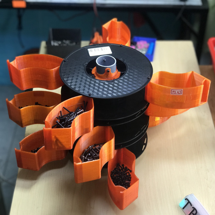 3D Printable filament spools screw box by TB3D