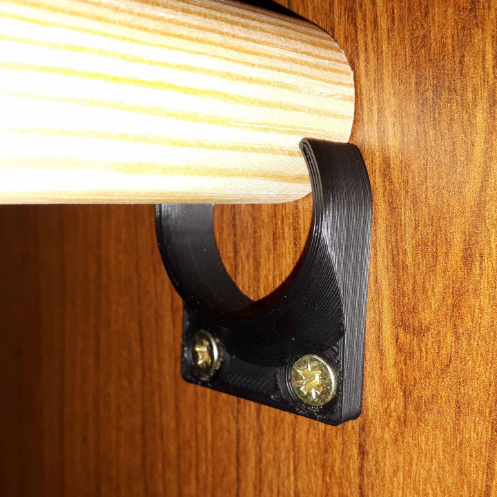 3D Printable Closet Bracket for 30mm diameter rod by David Bulnes