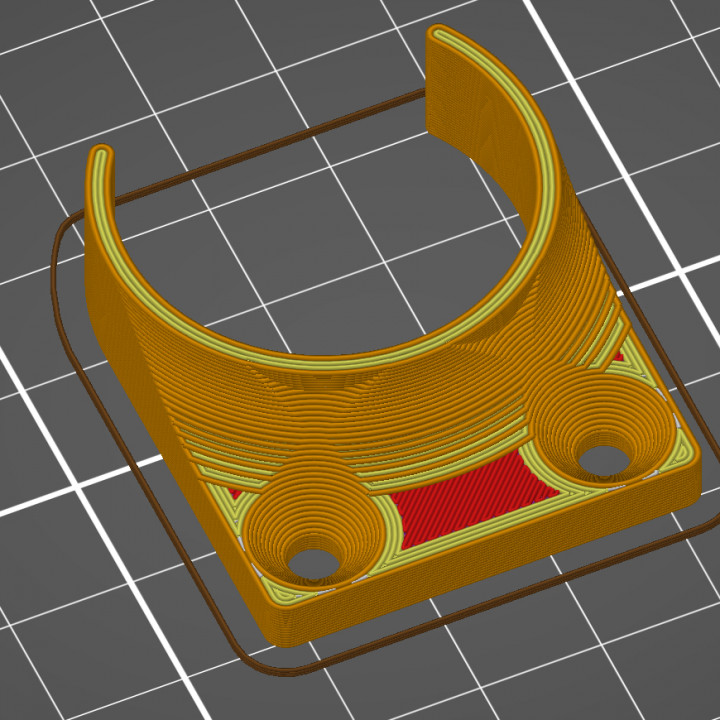 3D Printable Closet Bracket for 30mm diameter rod by David Bulnes
