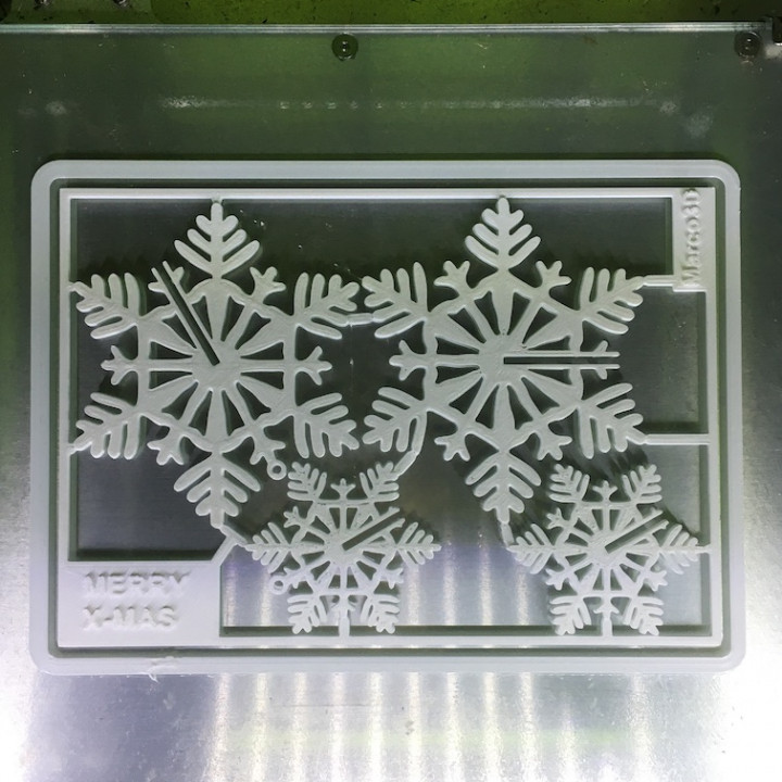 3D Printable X-MAS Snowflake Card by Marco3D
