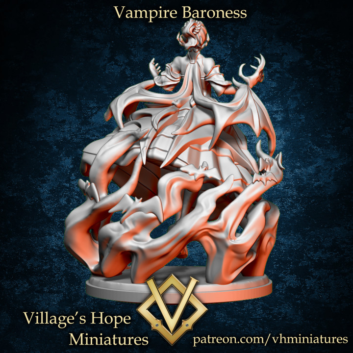 3D Printable Vampire Baroness by Village's Hope Miniatures