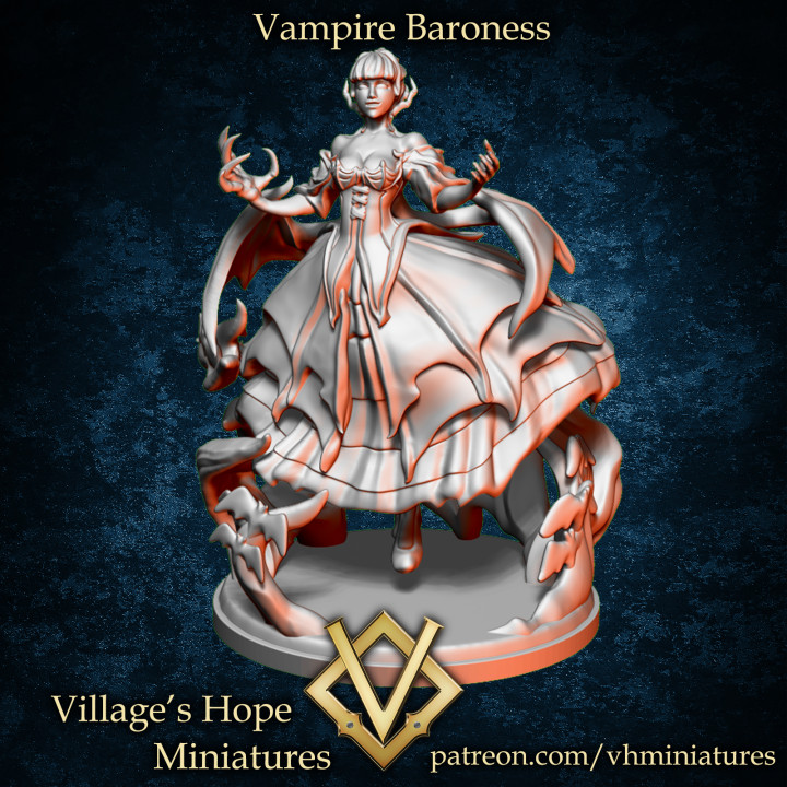 3D Printable Vampire Baroness by Village's Hope Miniatures