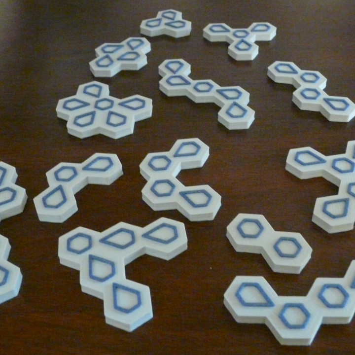 3D Printable Polyhex Puzzle by voidbubble