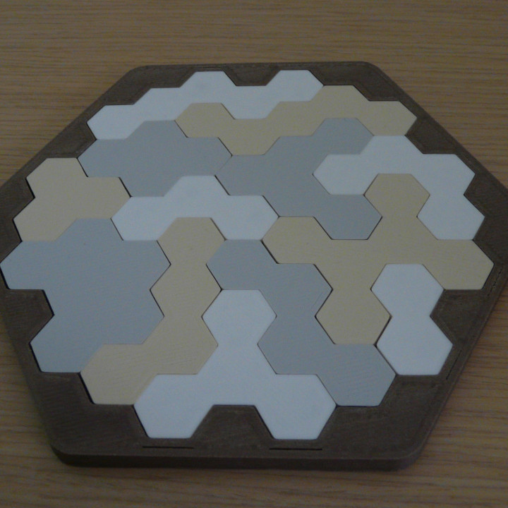 3D Printable Polyhex Puzzle by voidbubble