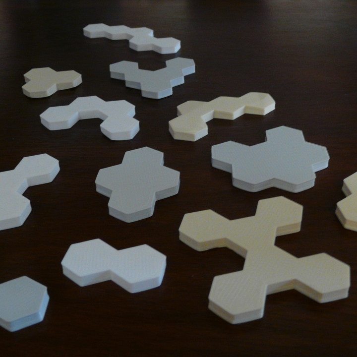 3D Printable Polyhex Puzzle by voidbubble