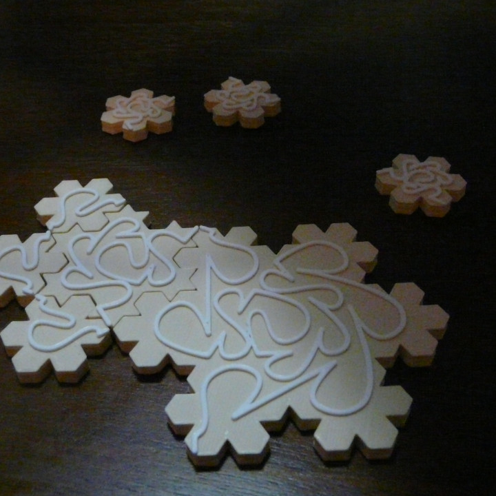 3D Printable Infinite Puzzle - Koch Snowflakes by voidbubble