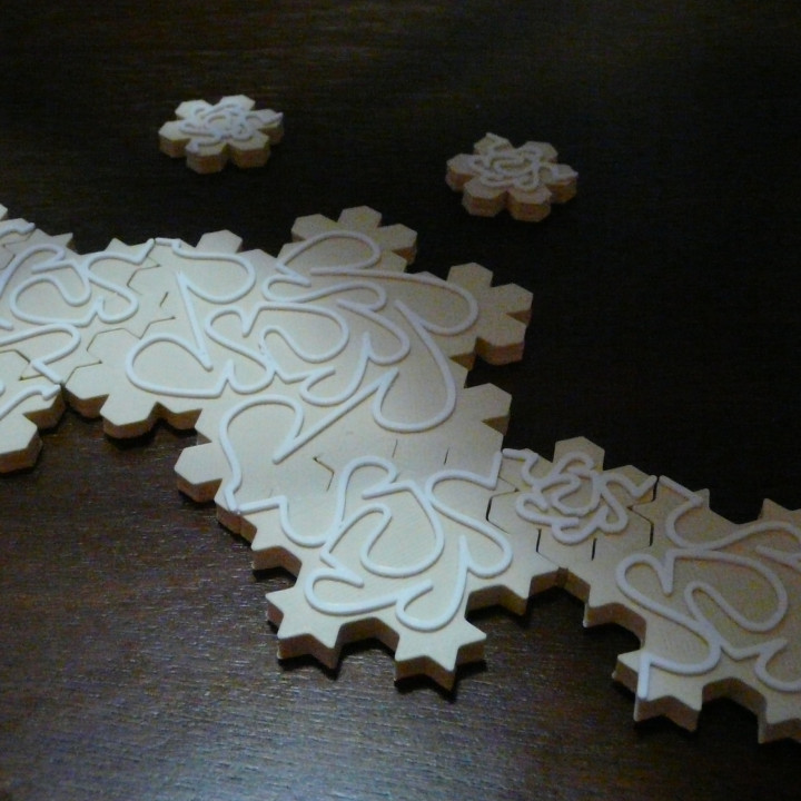 3D Printable Infinite Puzzle - Koch Snowflakes by voidbubble