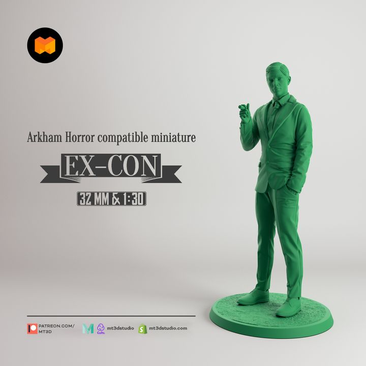 3D Printable Ex-Con - Arkham Horror compatible by MT3D Studio
