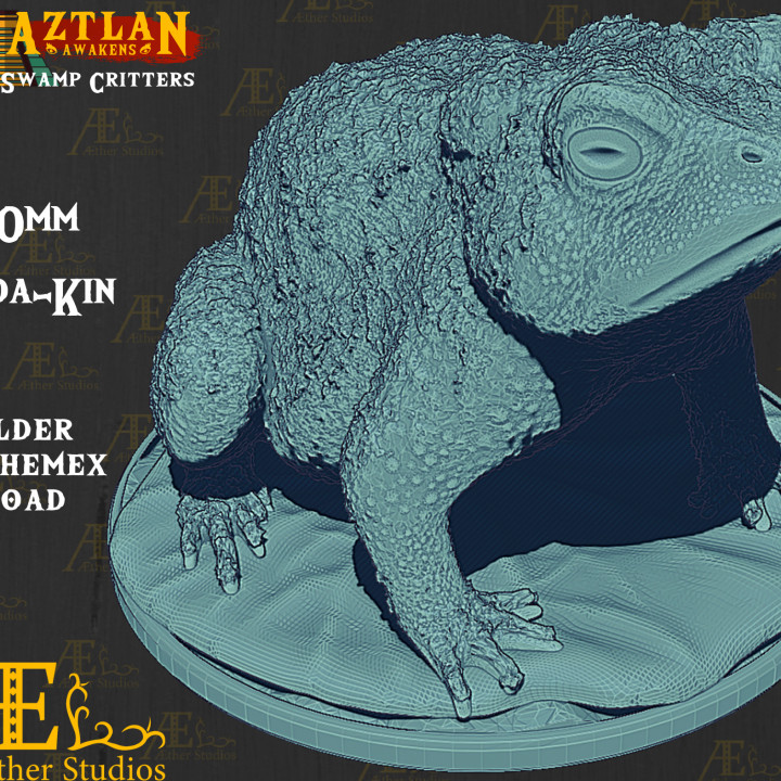 3D Printable KS2AZM04 - Aztlan Swamp Critters by Aether Studios