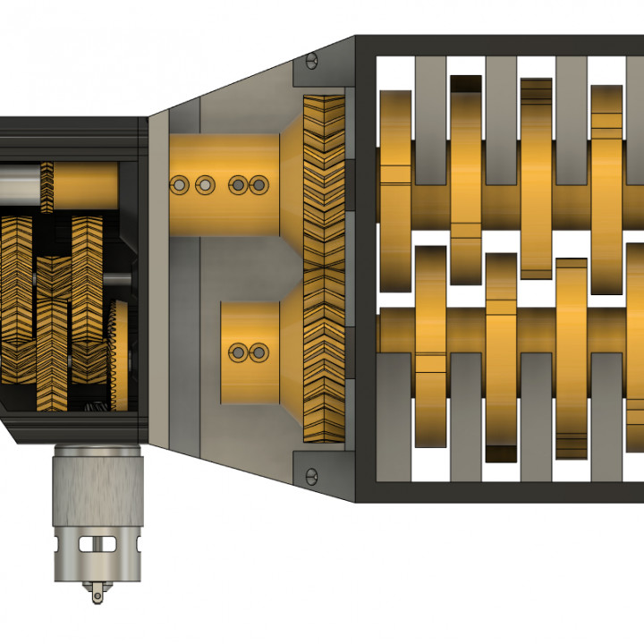 3D Printable 3D-printable shredder by Brian Brocken