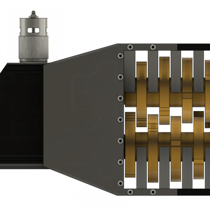 3D Printable 3D-printable shredder by Brian Brocken