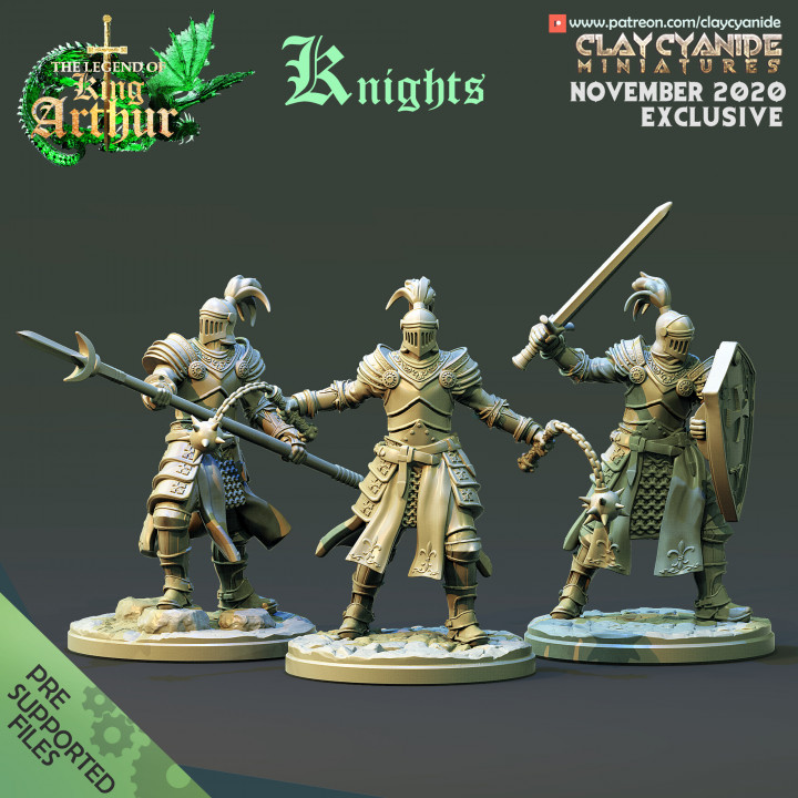 3D Printable Knights by Clay Cyanide Miniatures