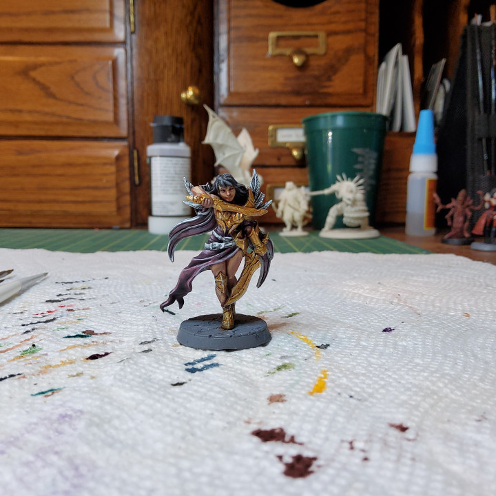 3D Print of Valeen - Female blade dancer - 32mm - DnD by Loneshark707
