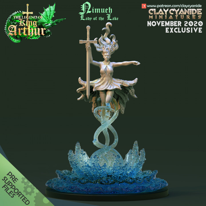 3D Printable Nimueh, Lady of the Lake by Clay Cyanide Miniatures