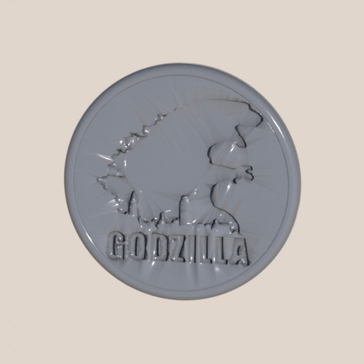 3D Printable Drinkcoaster Godzilla by raimonvibe