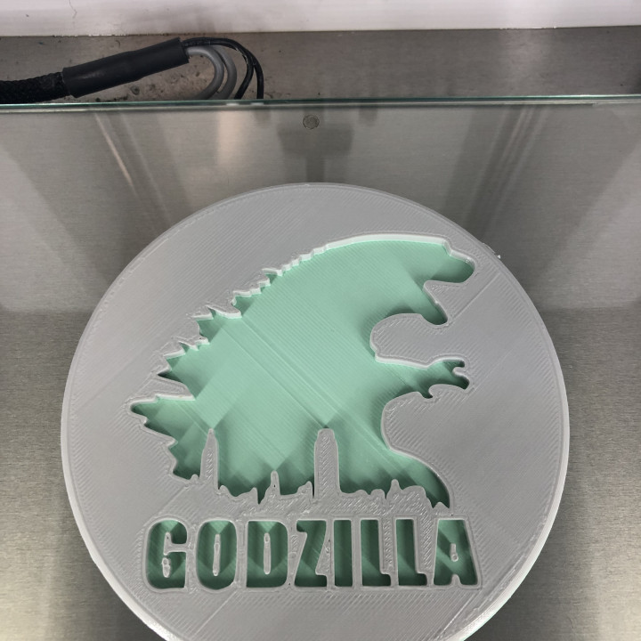 3D Printable Drinkcoaster Godzilla by raimonvibe