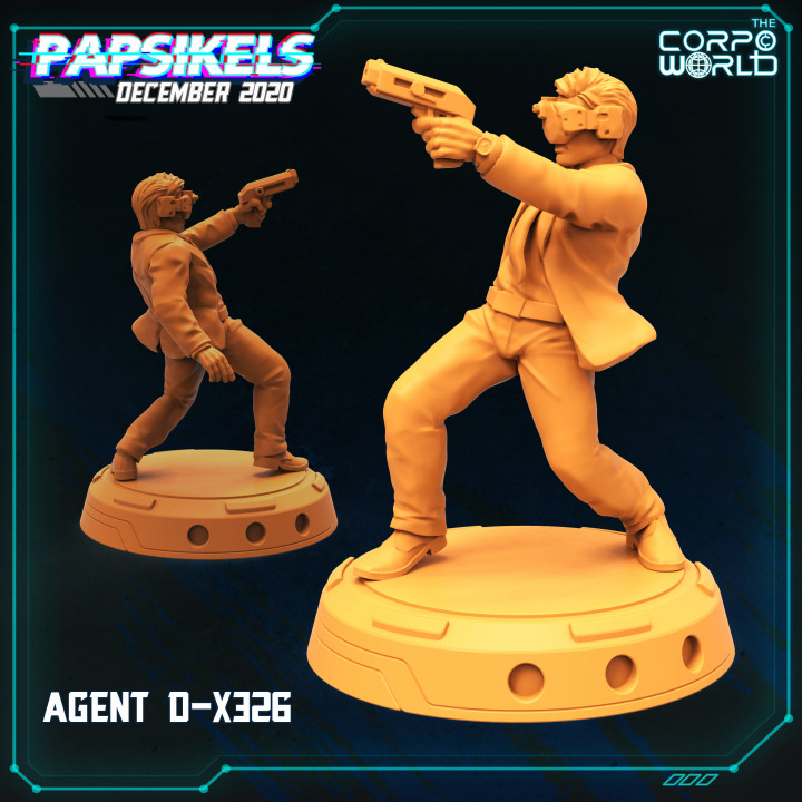 3D Printable AGENT D-X326 by PAPSIKELS MINIATURES