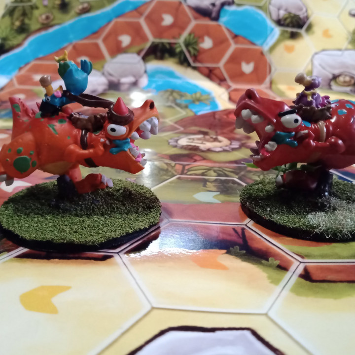 3D Printable Dodos Riding Dinos - Print & Play included! by Draco Studios