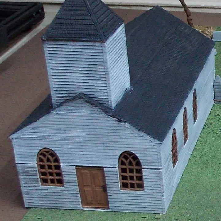 3D Printable Small Town Church (Modern) by Michael Crossman