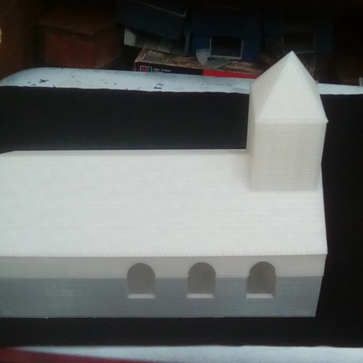 3D Printable Small Town Church (Modern) by Michael Crossman