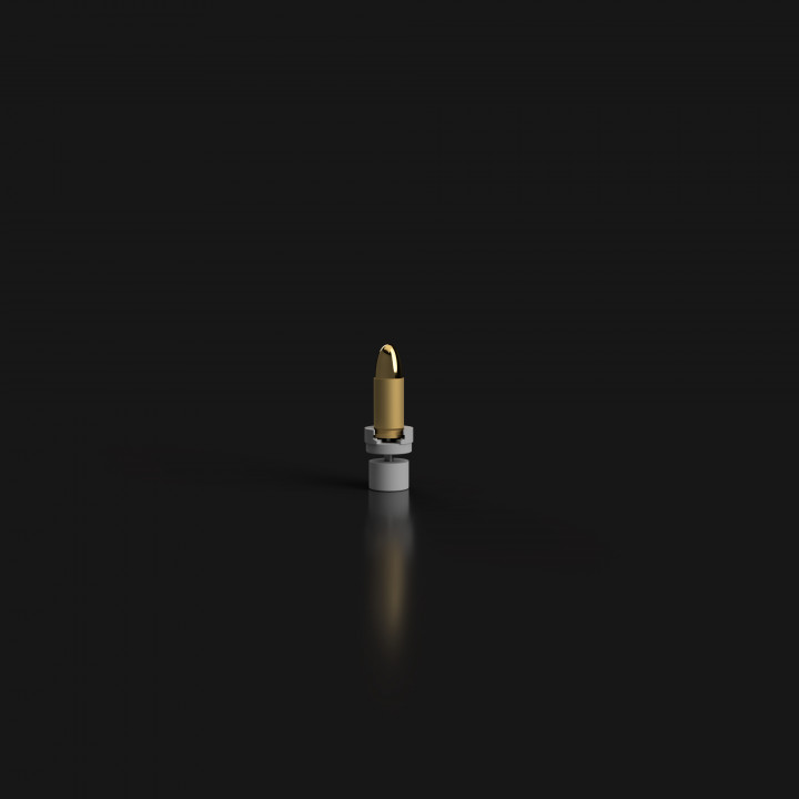 3D Printable 9mm Replica (Exact Size 9x19mm Luger) by Joshua Larsch