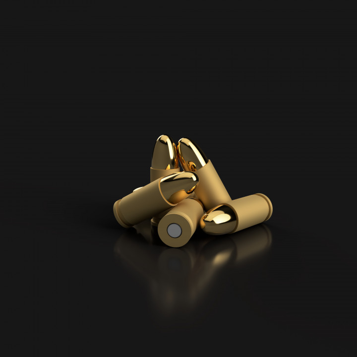 3D Printable 9mm Replica (Exact Size 9x19mm Luger) by Joshua Larsch