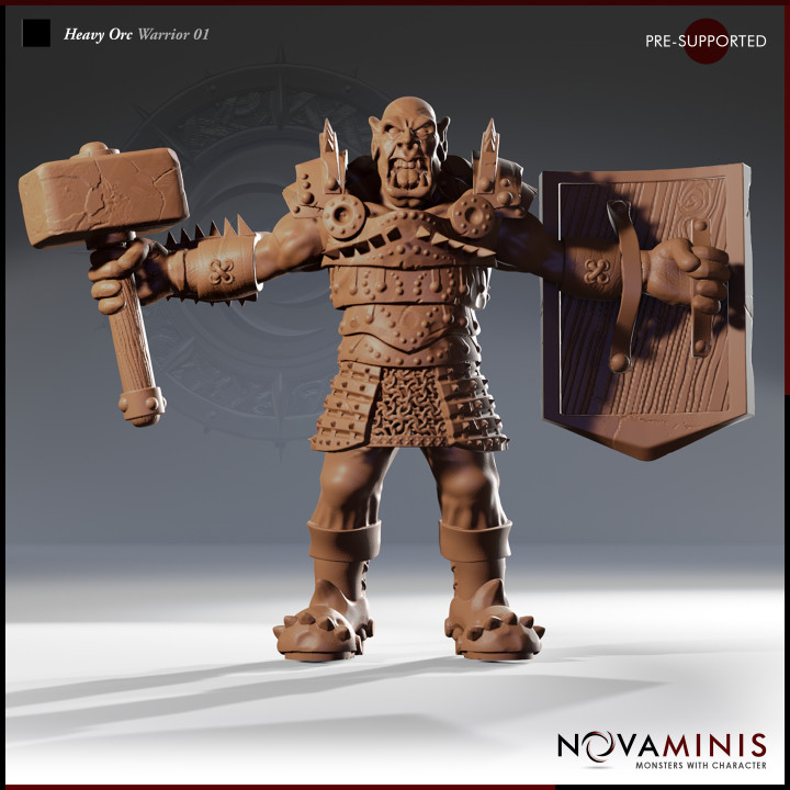 3D Printable The Iron Path: Orc Heavy Sentry Squad Pack by NovaMinis