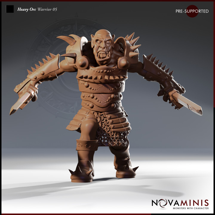 3D Printable The Iron Path: Orc Heavy Sentry Squad Pack by NovaMinis