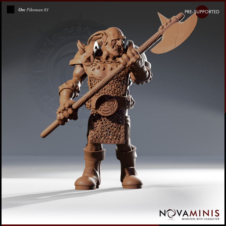 3D Printable The Iron Path: Orc Heavy Sentry Squad Pack by NovaMinis