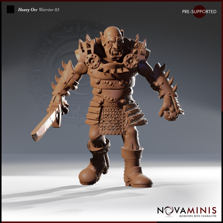 3D Printable The Iron Path: Orc Heavy Sentry Squad Pack by NovaMinis