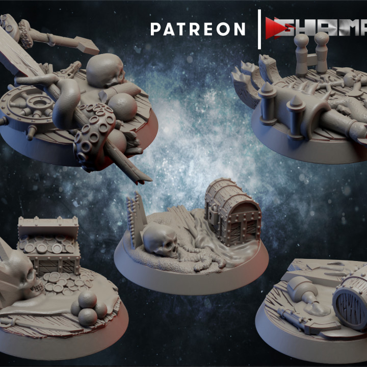 3D Printable pirate base support ready by Ghamak