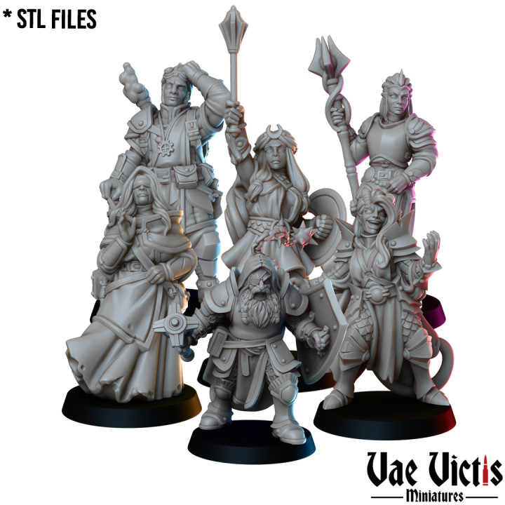 3D Printable Clerics (set) by Vae Victis Miniatures